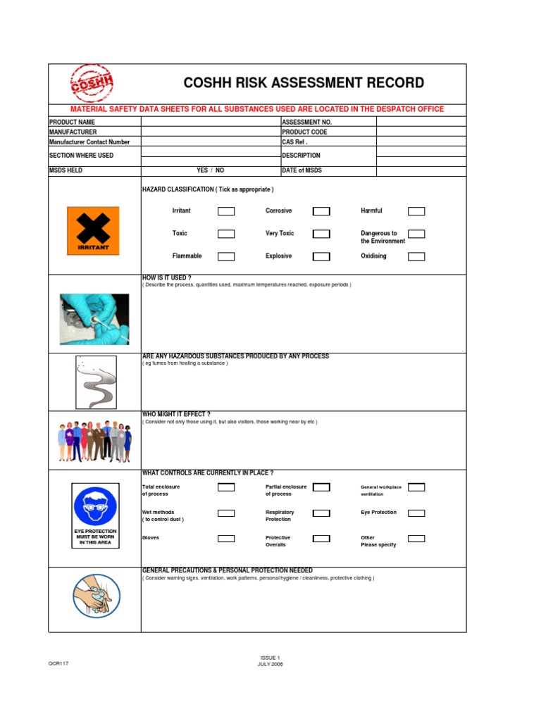 COSHH Assessment Record | PDF