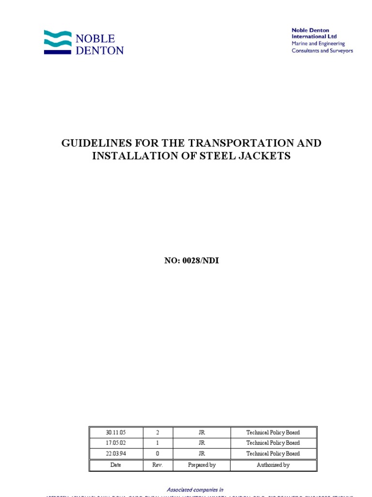 Noble Denton Guidelines for Jacket Transport | PDF | Deep Foundation ...