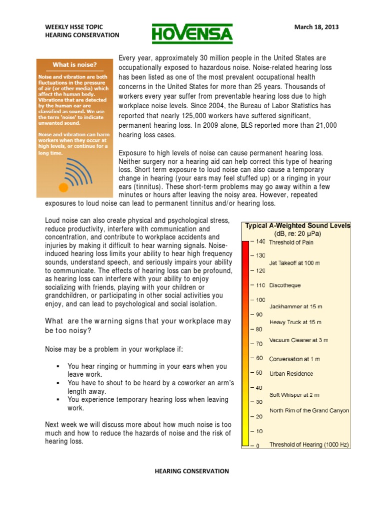 Hearing Conservation in the Workplace | PDF | Hearing Loss | Hearing