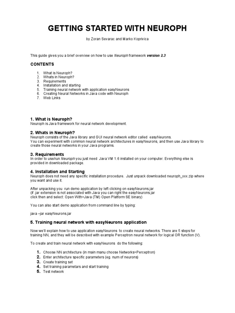 Getting Started With Neuroph 2.3 | PDF | Test Set | Artificial Neural ...