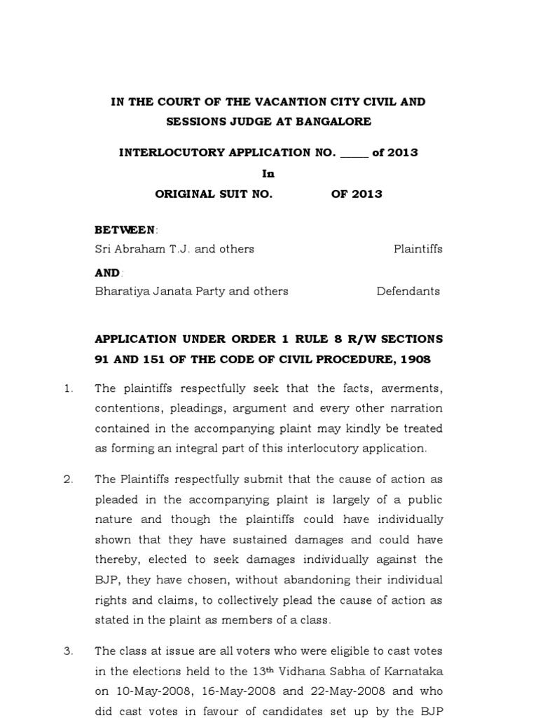 Order 1 Rule 8 - VER.1 | PDF | Damages | Pleading