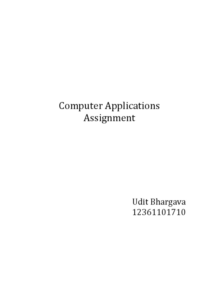 Computer Application Assignments | PDF | Transmission Control Protocol | Internet