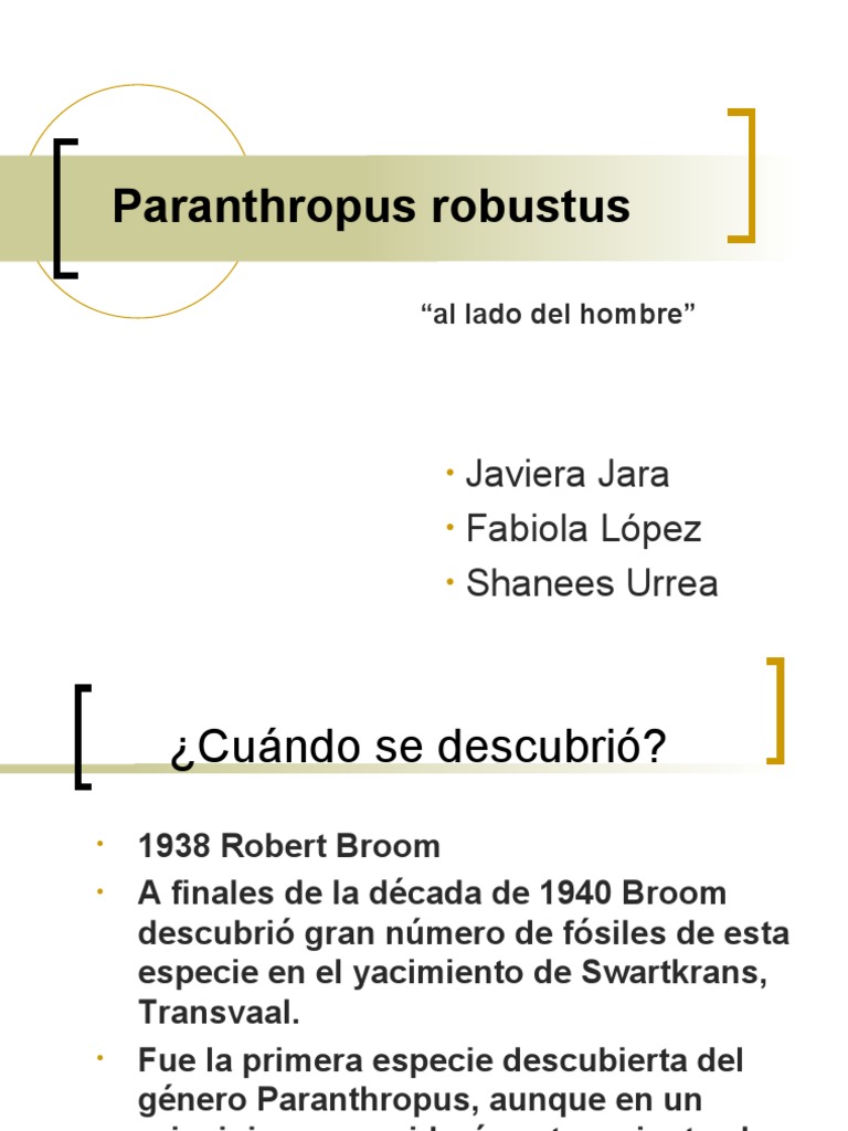 Características de Paranthropus robustus | PDF | Naturaleza