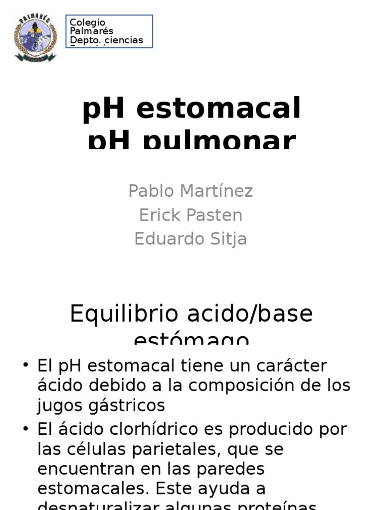 PH Estomacal | PDF | Estómago | Sistema digestivo