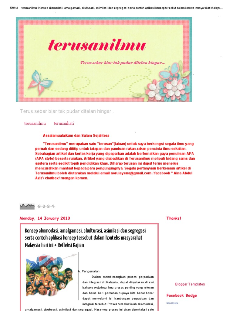 Terusanilmu - Konsep Akomodasi, Amalgamasi, Akulturasi, Asimilasi Dan ...