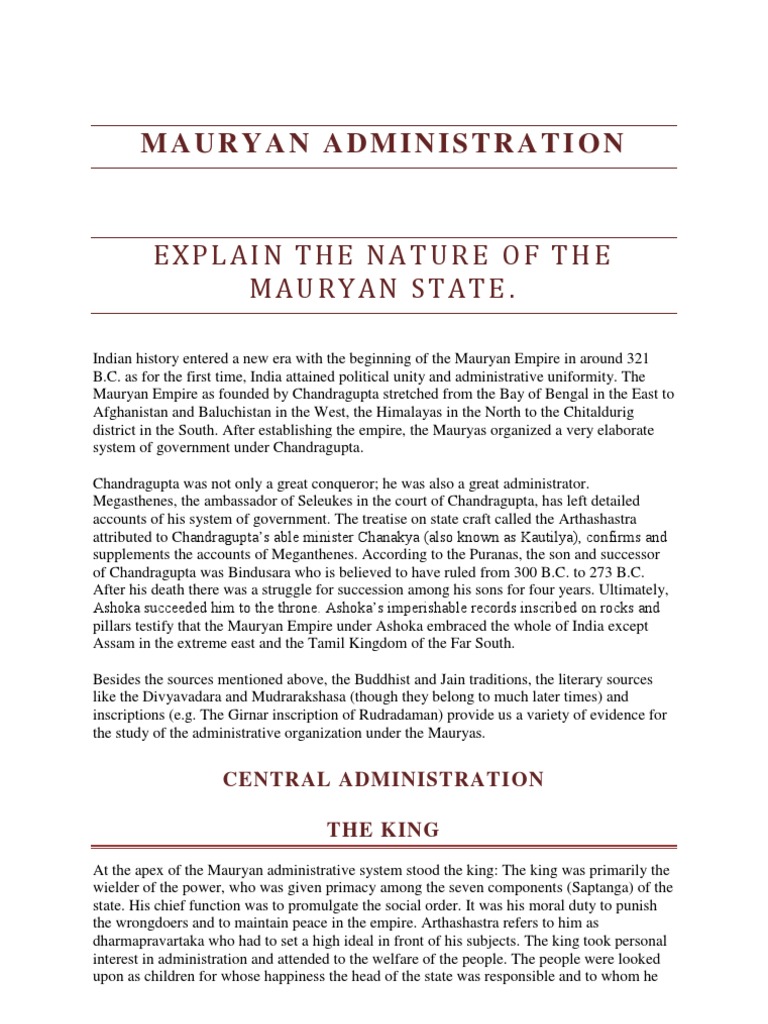 Mauryan Administration | PDF