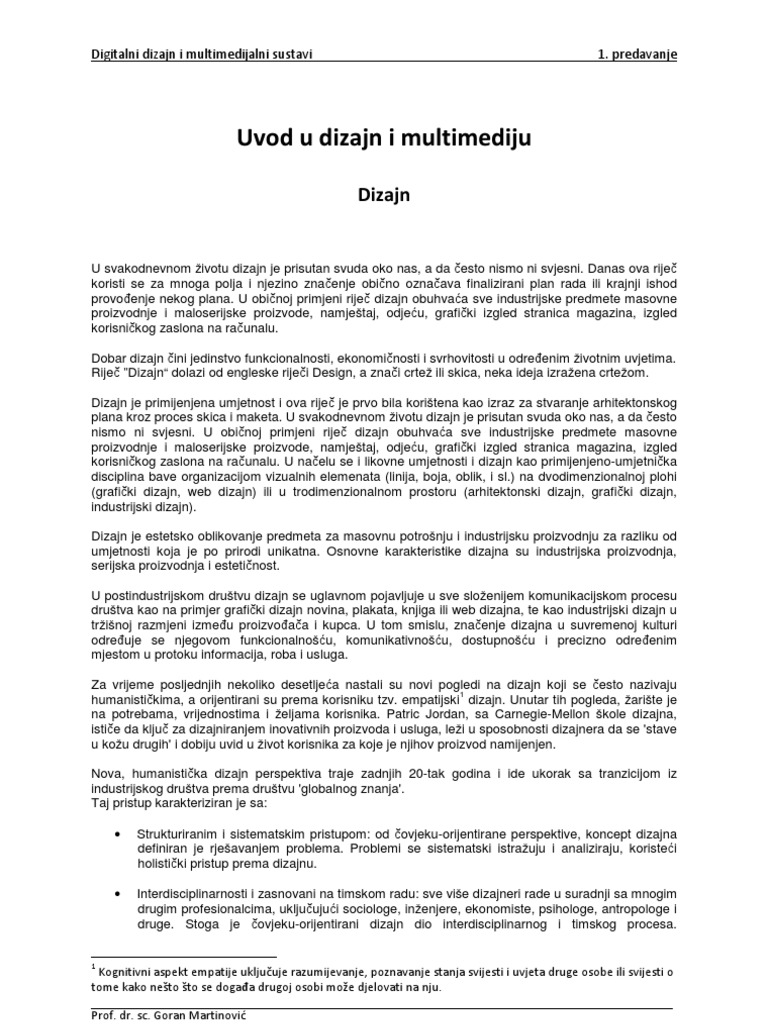 Uvod U Dizajn I Multimediju | PDF