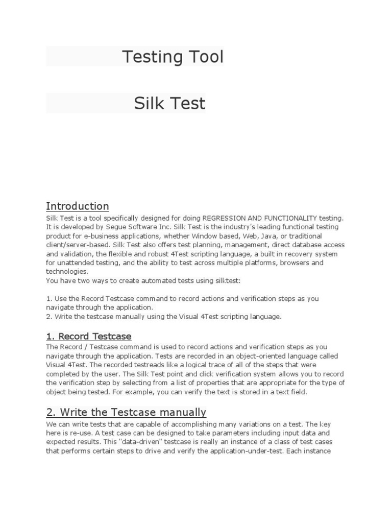 Silk Test Tutorial | PDF | Cross Platform Software | Scripting Language