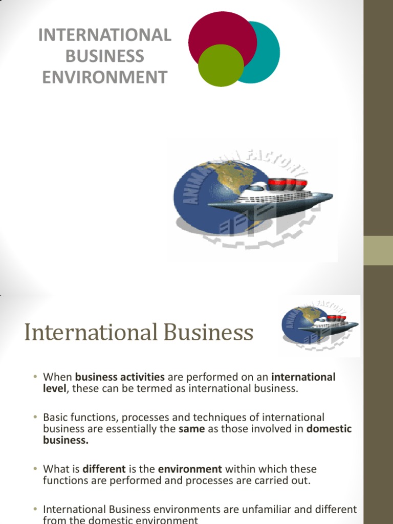 Understanding International Business Environments | PDF | International ...