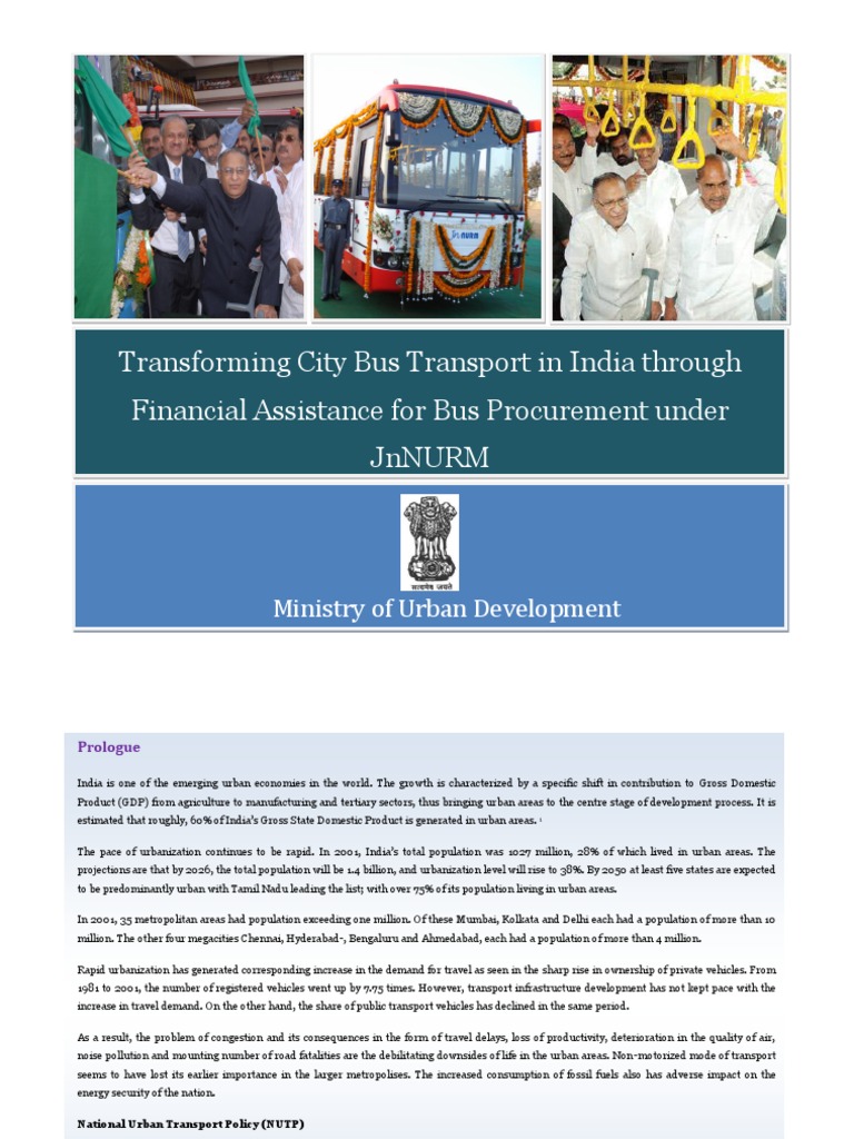 JnNURM: Revamping Urban Bus Transport | PDF | Transmission (Mechanics ...