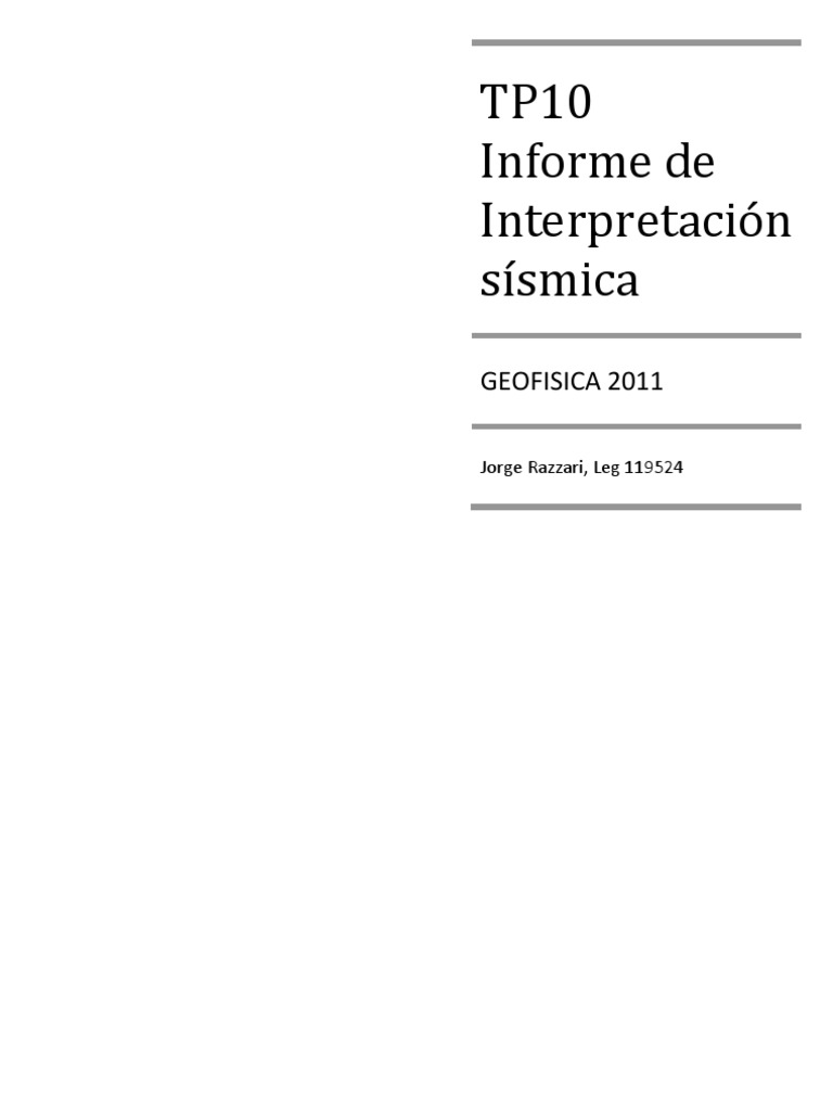 TP10 Informe de Interpretación Sísmica | PDF | Mapa | Software