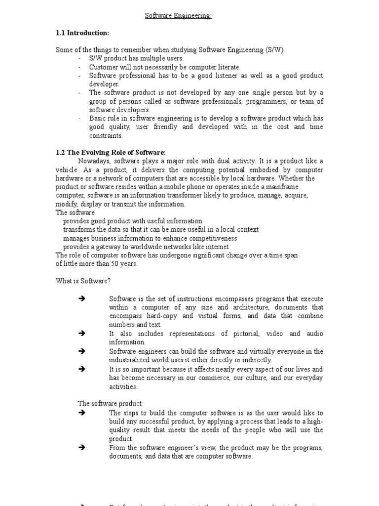Mca Software Engineering Unit 1 Pressman & Richard Fairly | Download ...