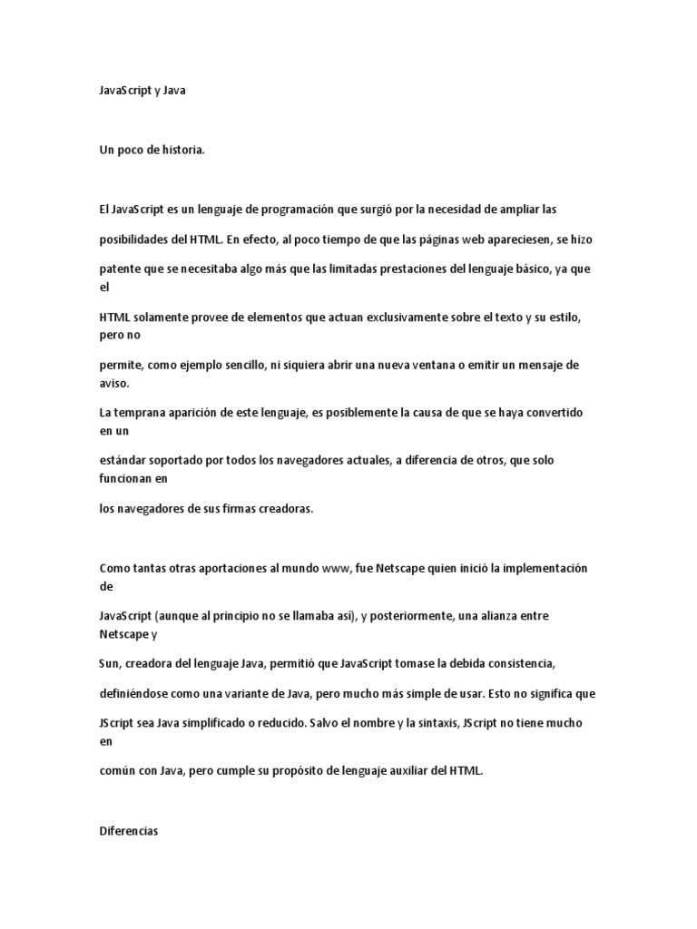 Javascript Y Java Descargar Gratis Pdf Java Lenguaje De Programación Script Java