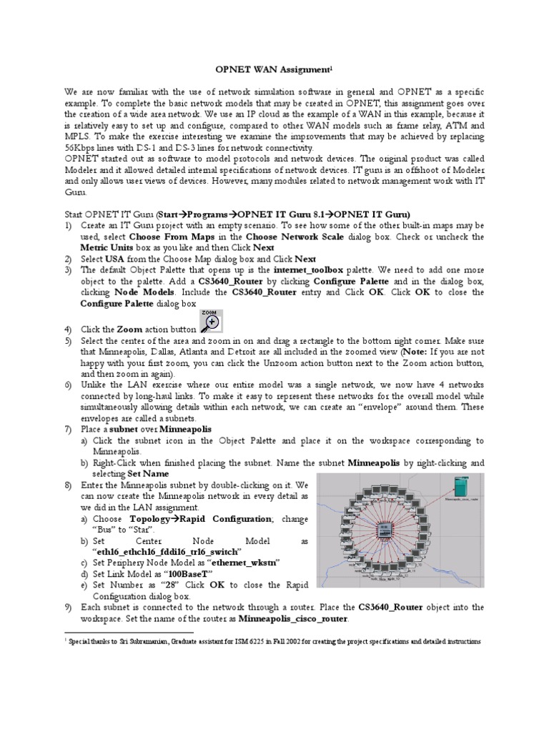 OPNET WAN Instructions | PDF | Wide Area Network | Node (Networking)