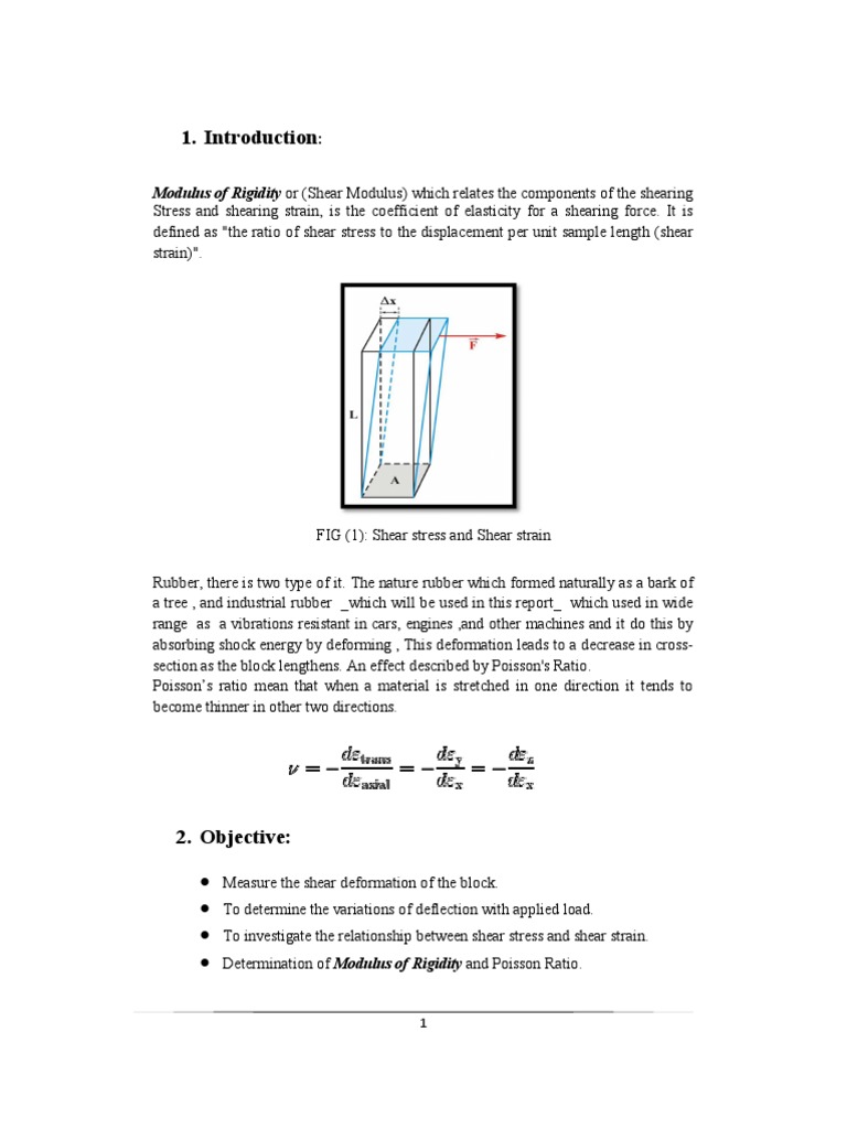 Rubber in Shear Report | PDF | Young's Modulus | Deformation (Mechanics)