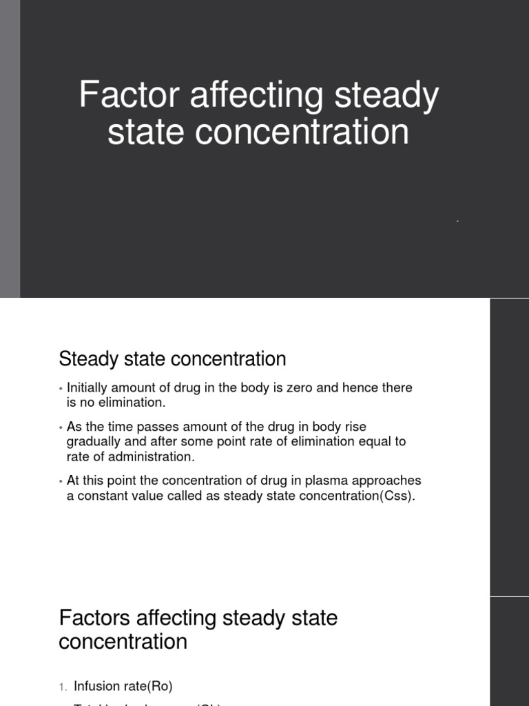 Factor Affecting Steady State Concentration | PDF