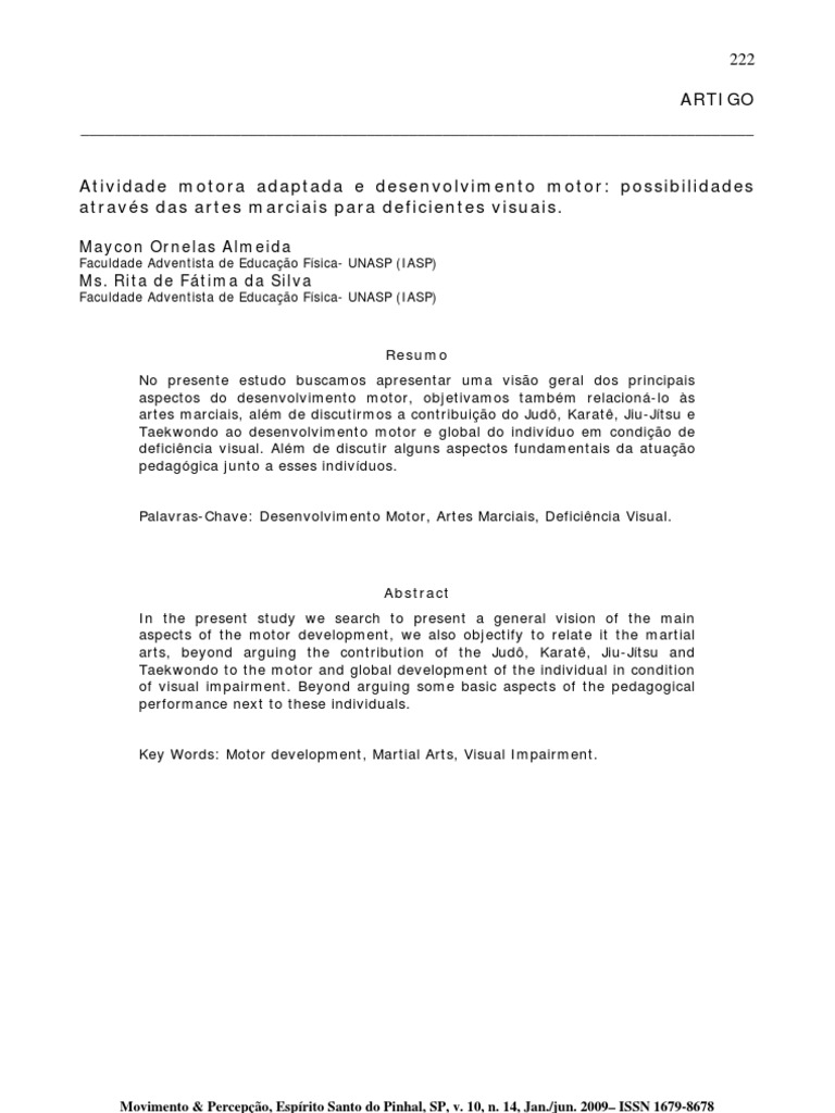 Atividade Motora Adaptada e Desenvolvimento Motor-Possibilidades ...