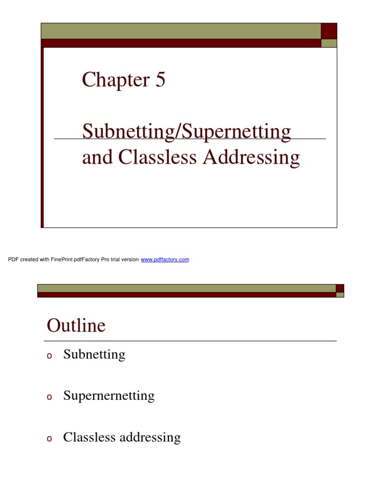 Chapter 5 Subnetting Supernetting And Classless Addressing Download Free Pdf Data 4546