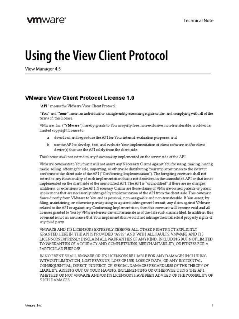 VMware View Client Protocol Spec 4.5.0 GA PDF | PDF | Http Cookie ...