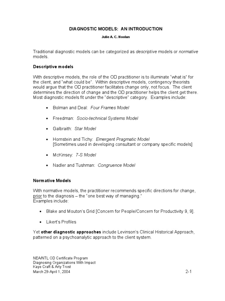 Diagnostic Models | PDF | System | Strategic Management