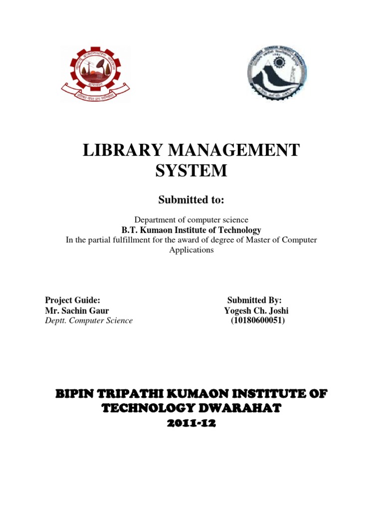 Library Management System: Bipin Tripathi Kumaon Institute of ...
