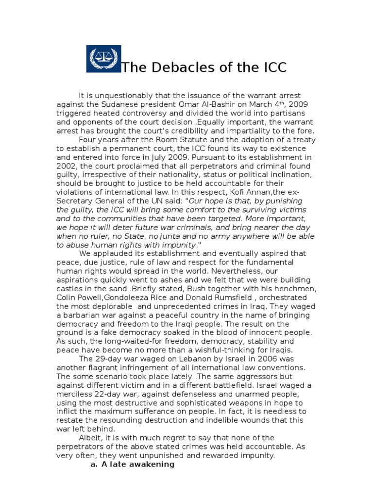 The Debacles of The ICC | PDF | International Criminal Court | Omar Al ...