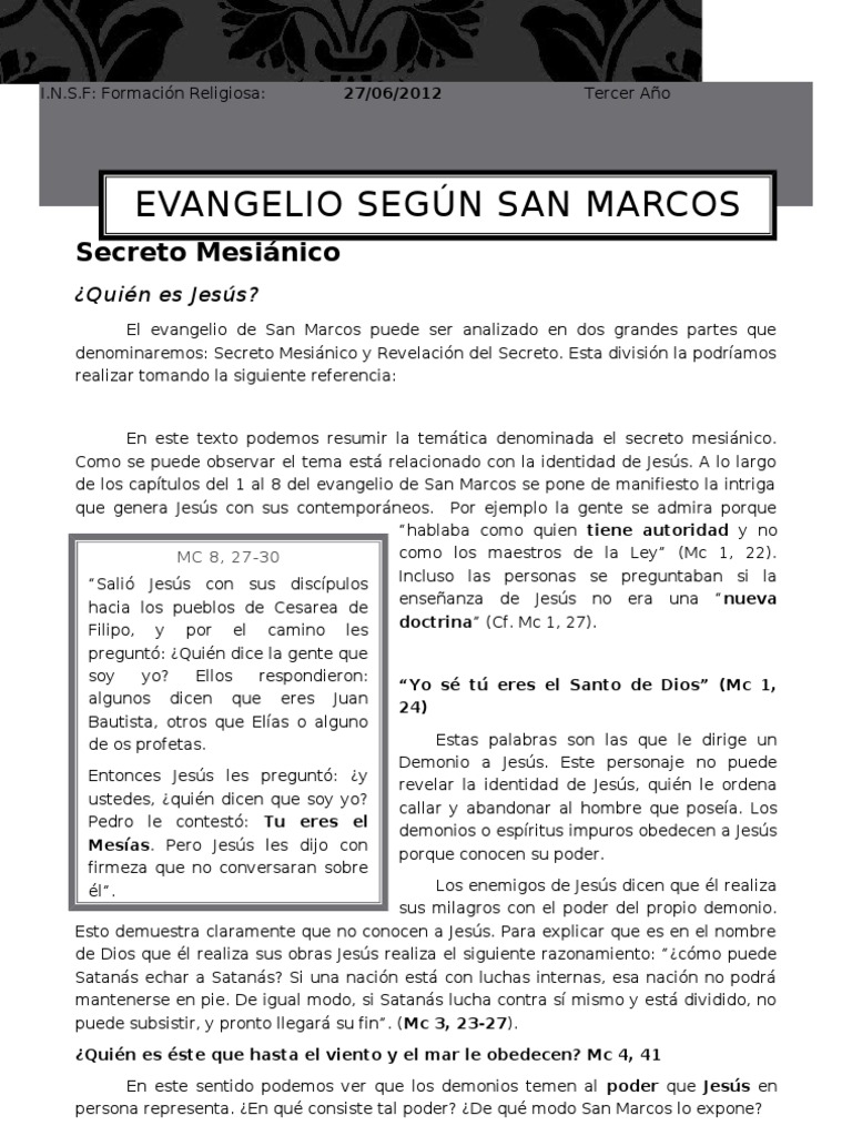 Secreto Mesiánico | PDF | Evangelios | La resurrección de Jesús