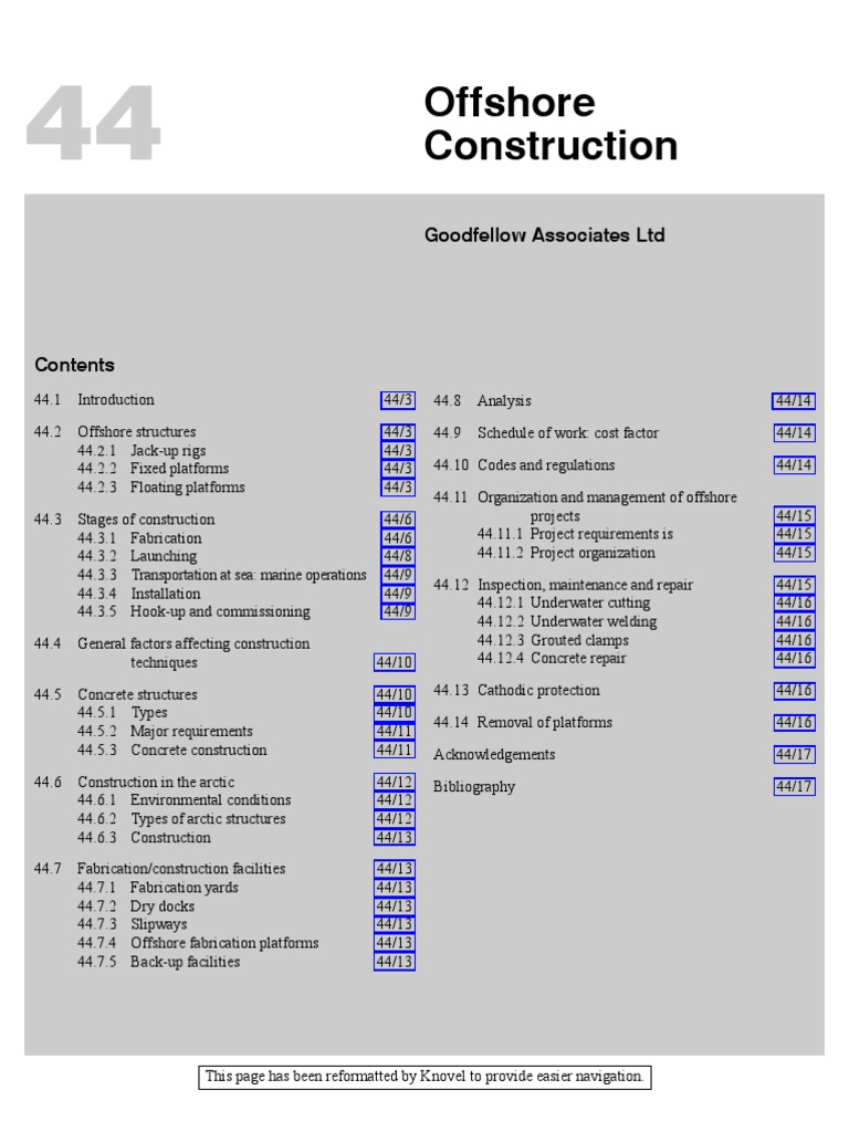 44.offshore Construction | PDF | Offshore Drilling | Subsea (Technology)