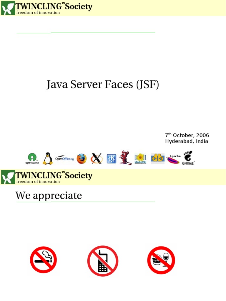 Java Server Faces (JSF) : 7 October, 2006 Hyderabad, India | PDF | Java ...