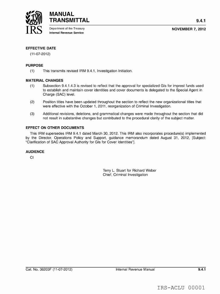 IRS Criminal Investigation Techniques | Special Agent | Internal ...