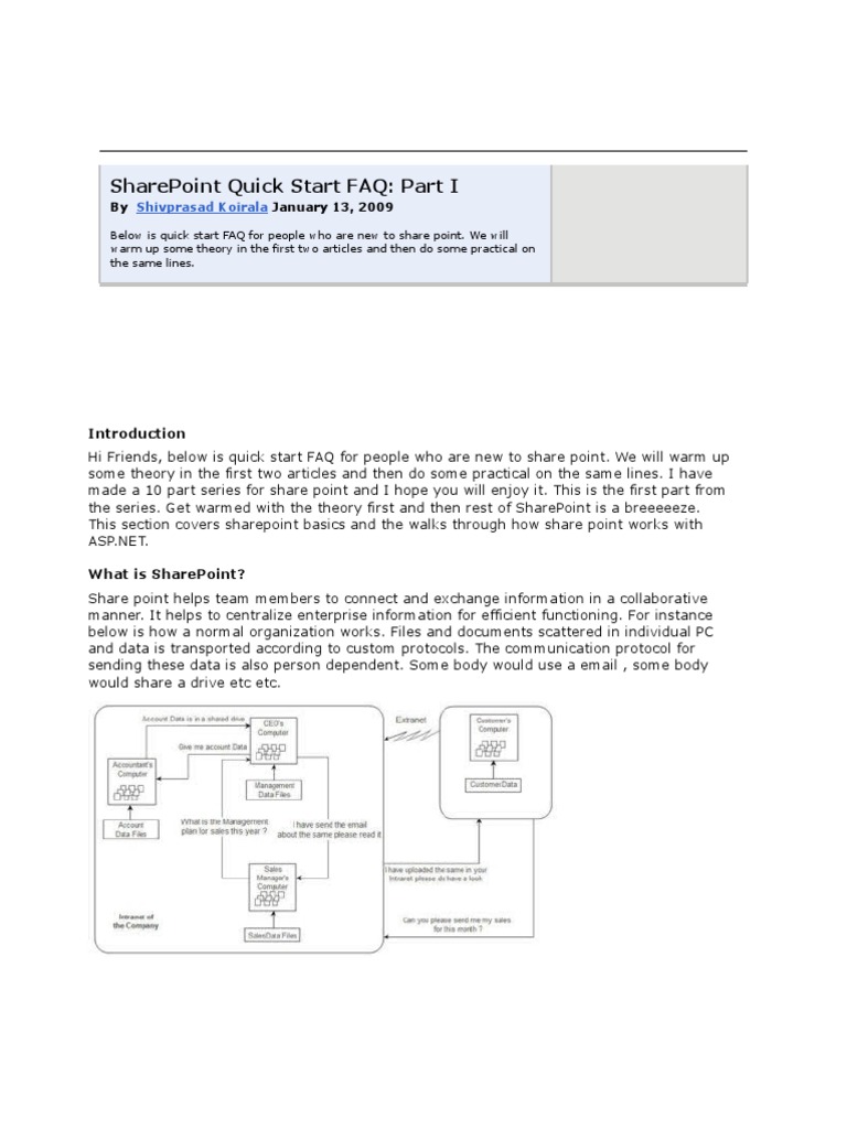 Share Point Quick Start FAQ | PDF