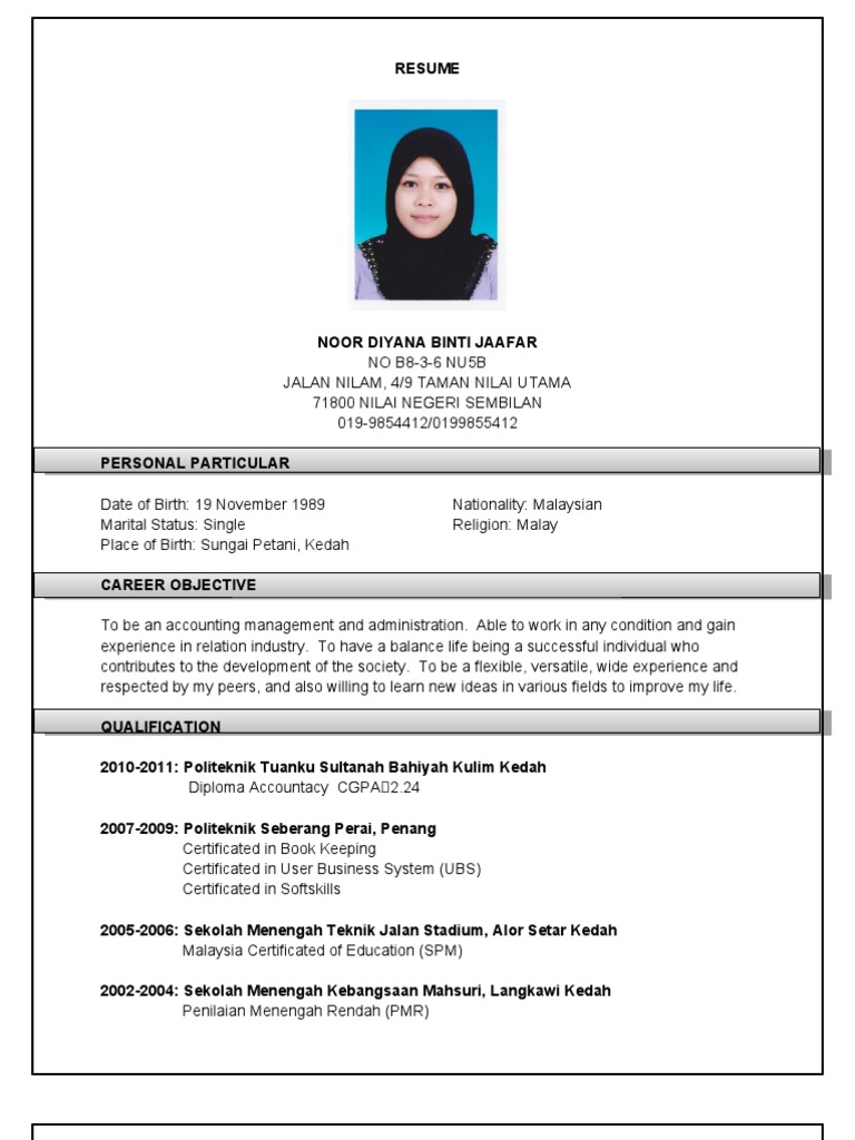 My Resume1 | PDF | Business (General) | Further Education