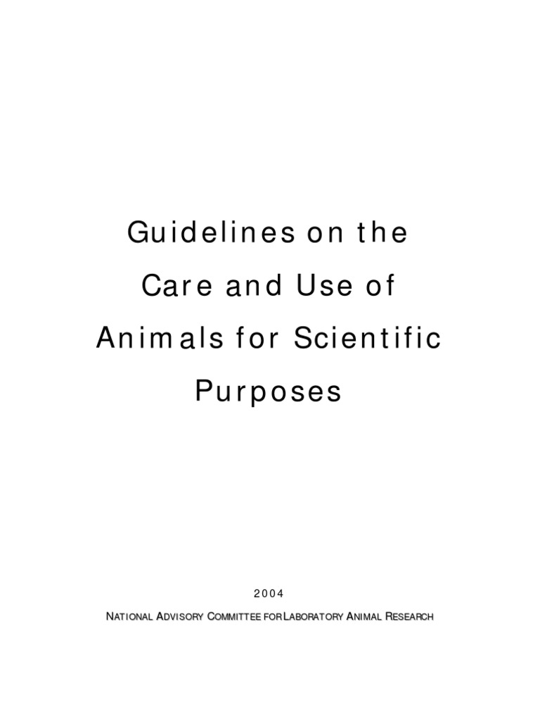 Guidelines On The Care and Use of Animals For Scientific Purposes | PDF ...