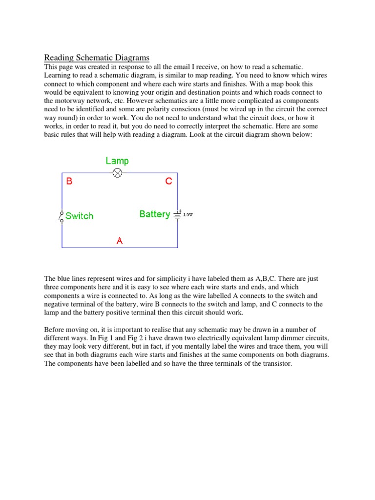 Guide to Reading Schematic Diagrams | PDF | Electronic Circuits ...