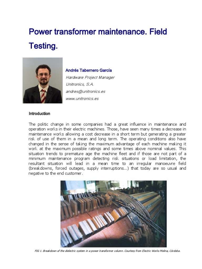 Power Transformer Maintenance | PDF | Transformer | Dielectric