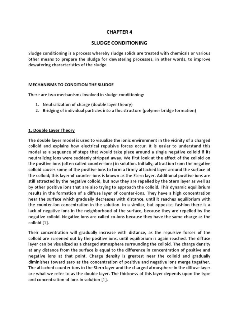 Sludge Conditioning: Mechanisms To Condition The Sludge | PDF | Ion ...