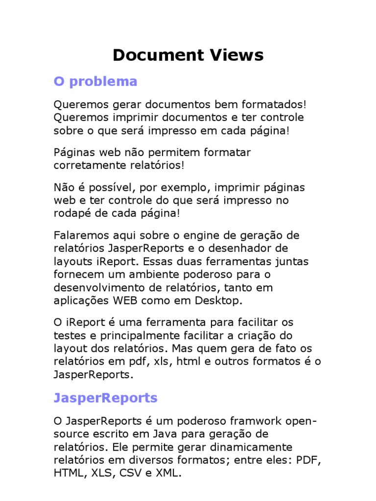 Relatório Com Jasper Ireport | PDF | Classe (programação de ...