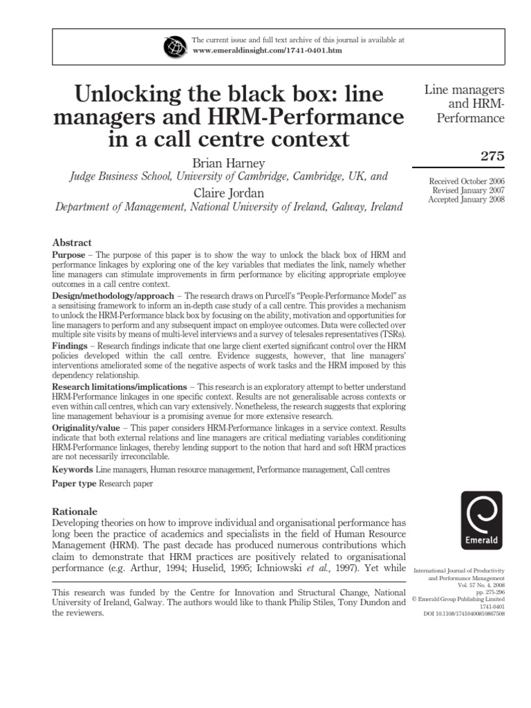 Line Managers and HRM Performance | PDF | Leadership | Human Resource ...