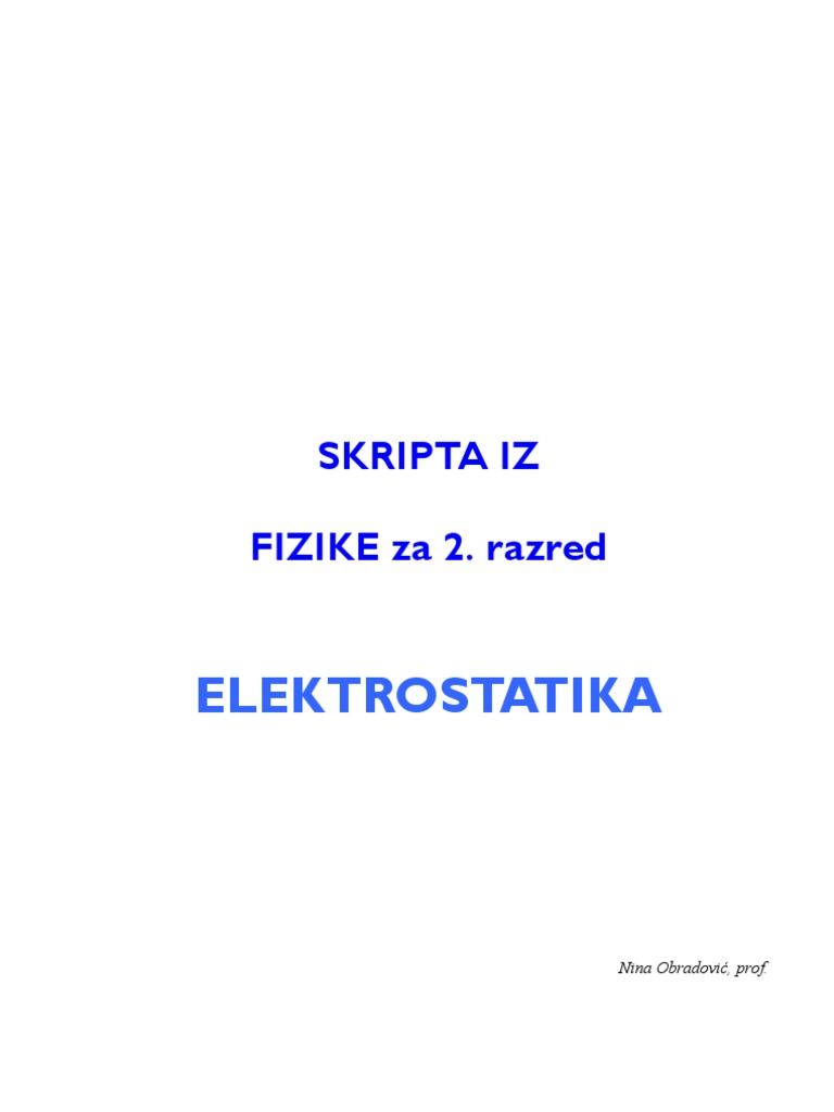 Elektrostatika - Skripte | PDF