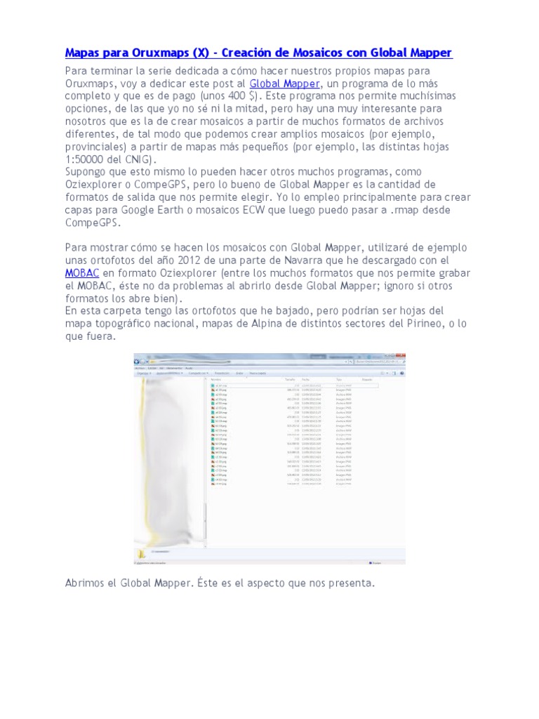 Pequeño Tutorial Global Mapper | PDF | Mapa | Archivo de computadora