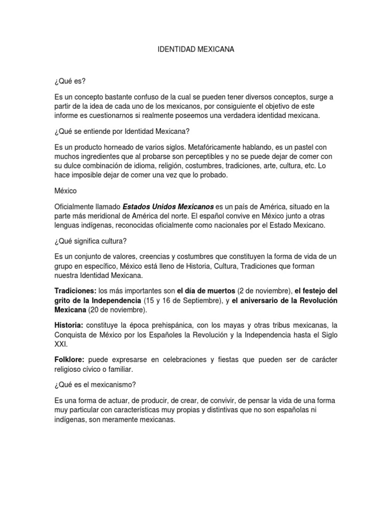 Identidad Mexicana | PDF | México | Gente indígena