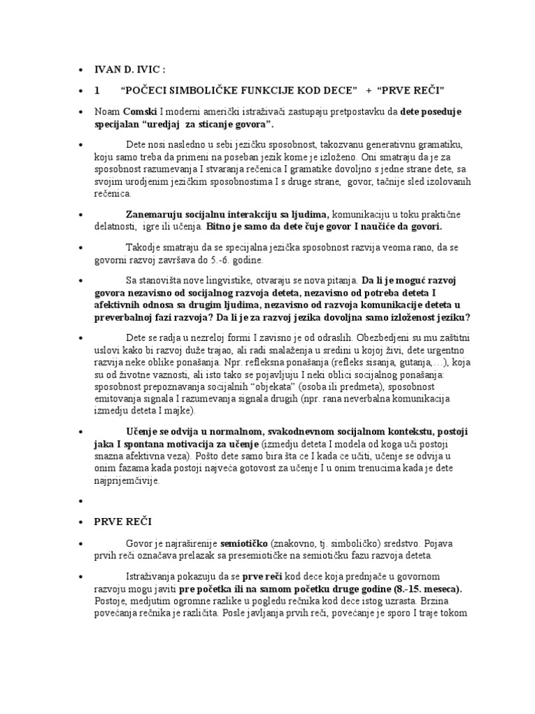 Razvoj Govora 1 | PDF