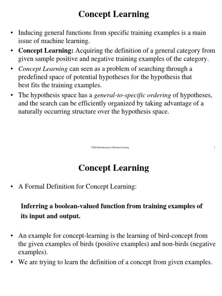 Lec01 Conceptlearning | PDF | Machine Learning | Hypothesis