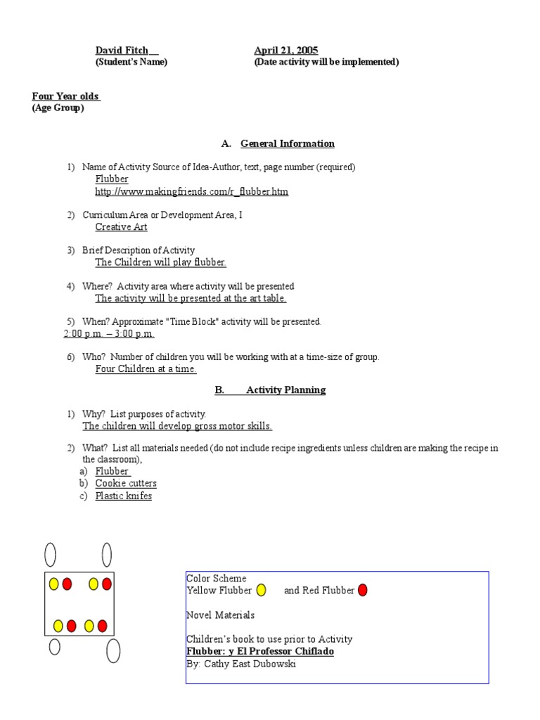 Flubber Play Activity for Four-Year-Olds | PDF | Education Theory ...