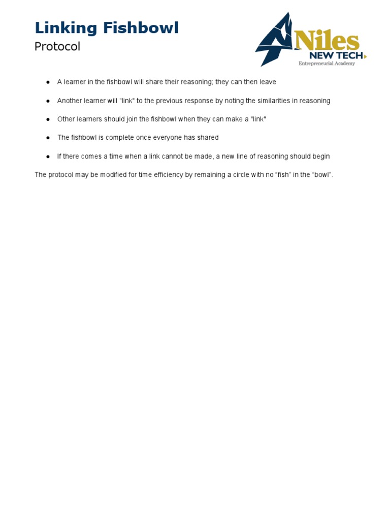 Linking Fishbowl | PDF