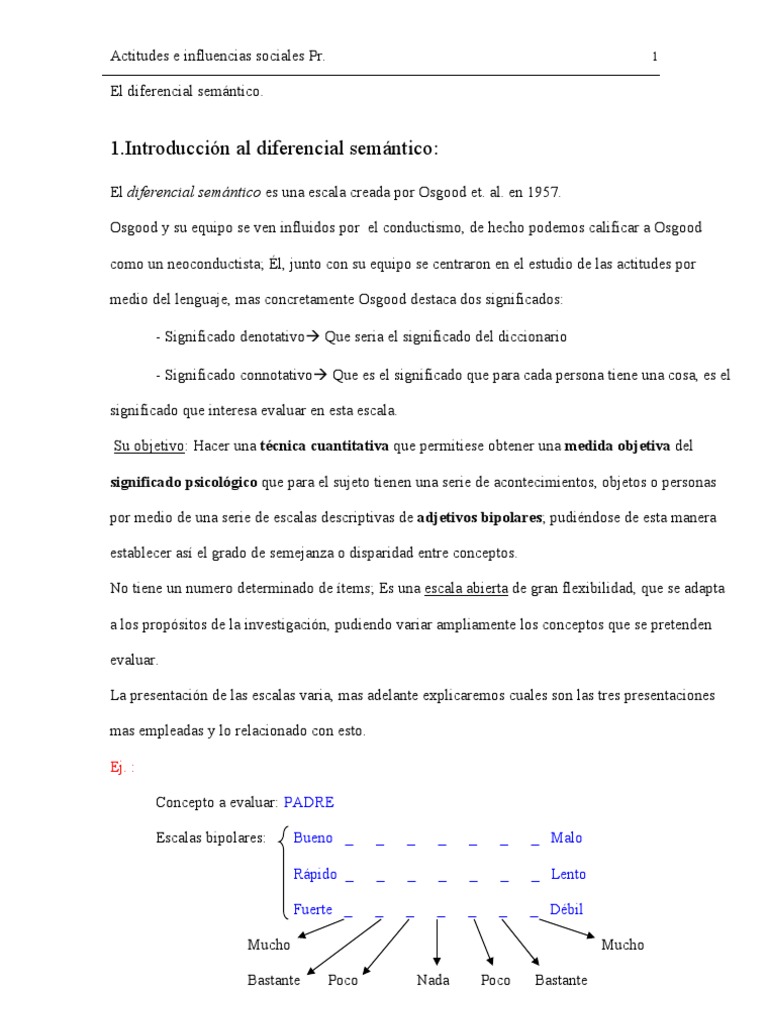 Diferencial Semantico | PDF | Concepto | Sicología