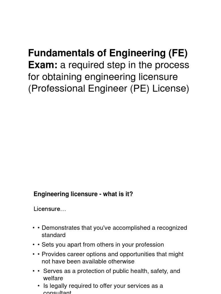 FE Exam | PDF | Licensure | Engineering
