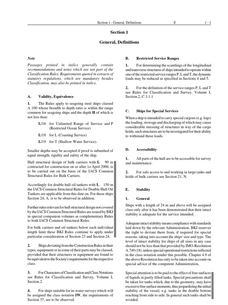 SECTION - 1 General Difinition | PDF | Deck (Ship) | Ships