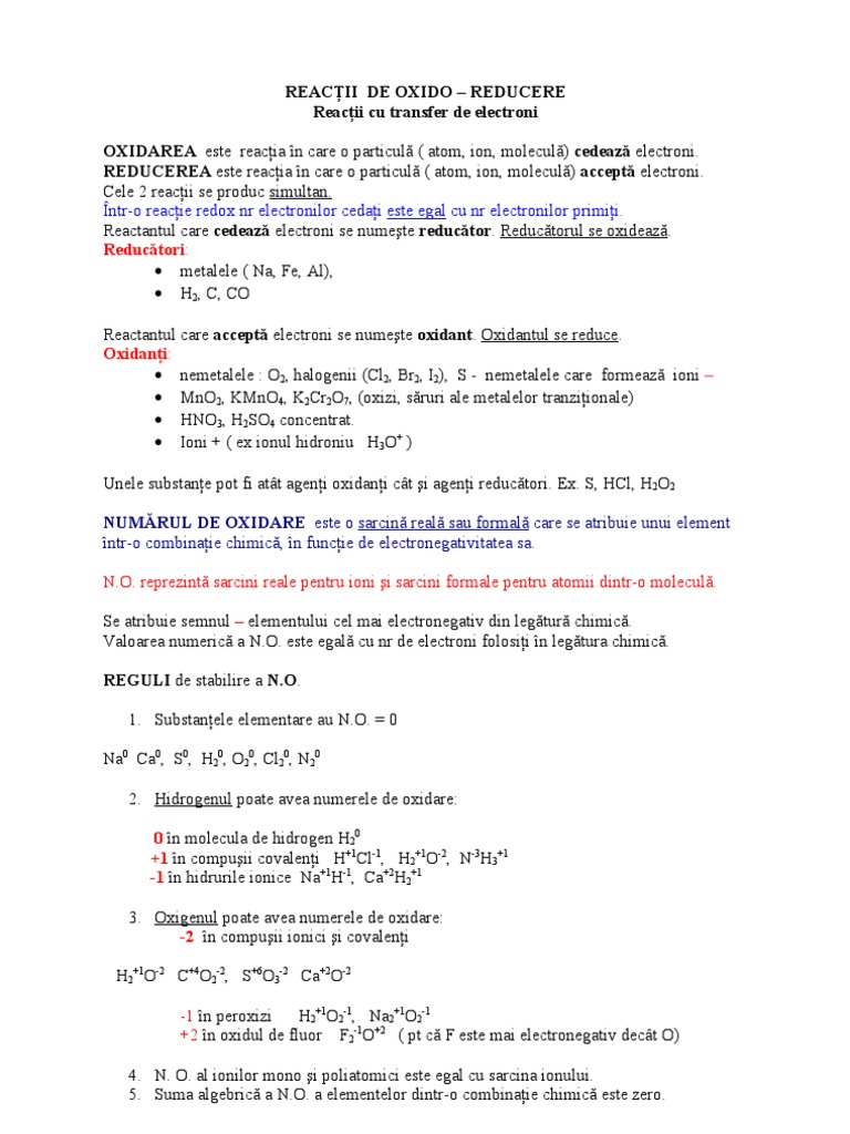 Reactii Redox | PDF