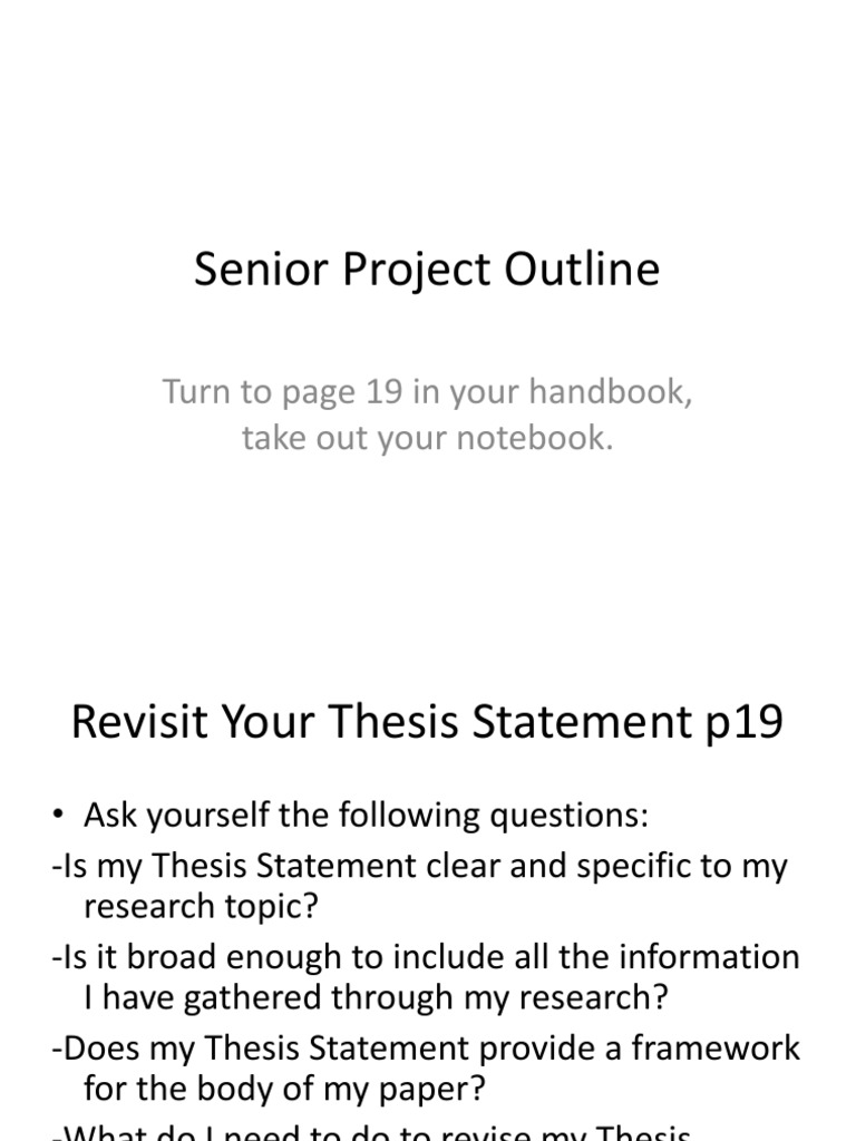Senior Project Outline | PDF | Citation | Thesis